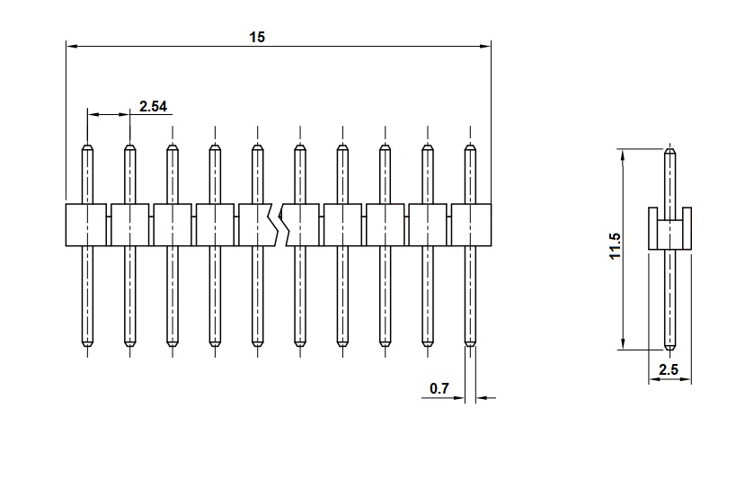 PLS-6 Вилка штырьевая (2,54мм) (арт. KP-1298) купить в интернет ...